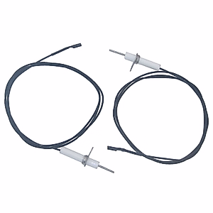 METER STAR 2Pc 38" Ignitor Wire & Ceramic Electrode Assembly Replacement,Ignition Electrode Can DIY Bending for Gas Burner Ceramic Spark Plug Ignition Electrode Replacement