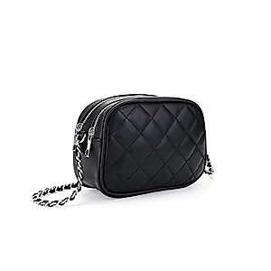 MAXWISE Quilted Crossbody Bags Crossbody Purse Small Crossbody Shoulder Bag with Chain Strap Side Purse for Women