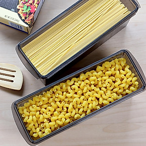 Youngever 2 Pack 100OZ Large Plastic Food Container, Plastic Pasta Containers Organizers, Large Meal Prep Containers and Storage