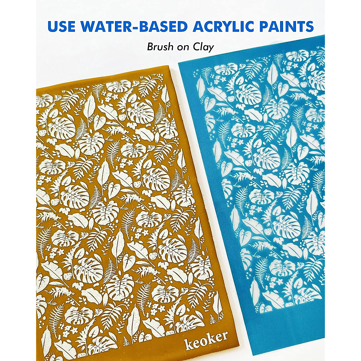 Silk Screen Stencils for Polymer Clay, 3 PCS Reusable Silkscreen Print Kit,for Printing on Clay & Other Jewelry Clay Earrings Decoration, Each 6" X 3.8"