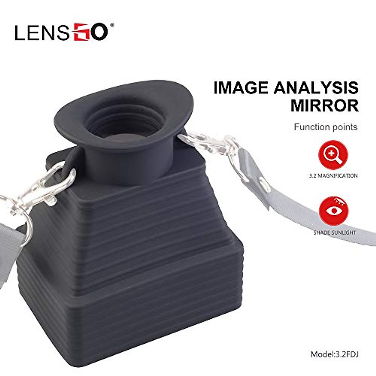 LENSGO Camera Viewfinder, Professional 3.2'' LCD Magnifier Viewfinder 3.2X Camera Screen Sunshade Hood for Canon Sony Nikon Olympus Panasonic and More DSLR/SLR Camera