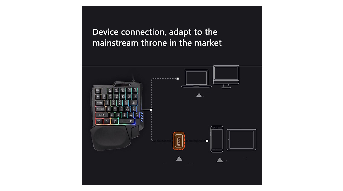 Single Handed Mechanical Gaming Keyboard, Three Color Backlight, 35 ...