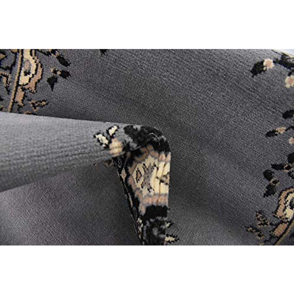 Unique Loom Reza Collection Traditional Persian Style Area Rug, 2 ft 2 in x 8 ft 2 in, Gray/Ivory