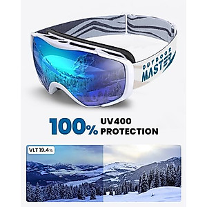 OutdoorMaster Ski Goggles with Cover Snowboard Snow Goggles OTG Anti-Fog for Youth Teenager