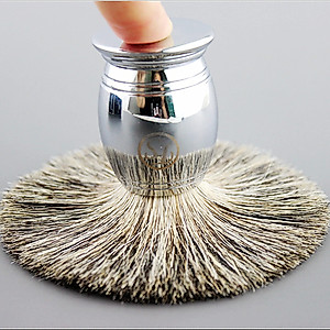 Shaving Brush for Men, Synthetic hair Chrome Metal Best Brush for Personal and Professional Shaving Hair Salon Tool Gifts for Friends, For Fathers Day (knot size 20mm)