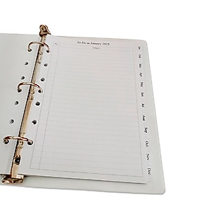 2023 Monthly Planner Refill 5-1/2" x 8-1/4", 12 Months from January 2023 to December 2023, Two Pages Per Month, Ruled Box, Desk Size 4, 7-Hole Punched