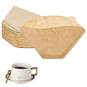 BYKITCHEN Size 4 Coffee Filters, 8-12 Cup, Set of 200, Coffee Filters 4 Cone Paper, Natural Unbleached Paper Filters for Pour Over Coffee Dripper and Coffee Maker