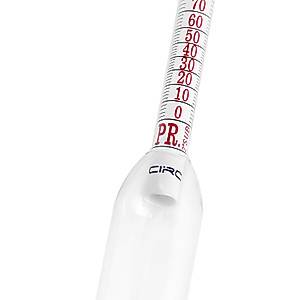 Circrane 0-200 Proof & Tralle Alcohol Hydrometer with Glass Test Jar Kit, Accurate Tester & Glass Cylinder for Liquor, Distilling Moonshine Alcoholmeter Set