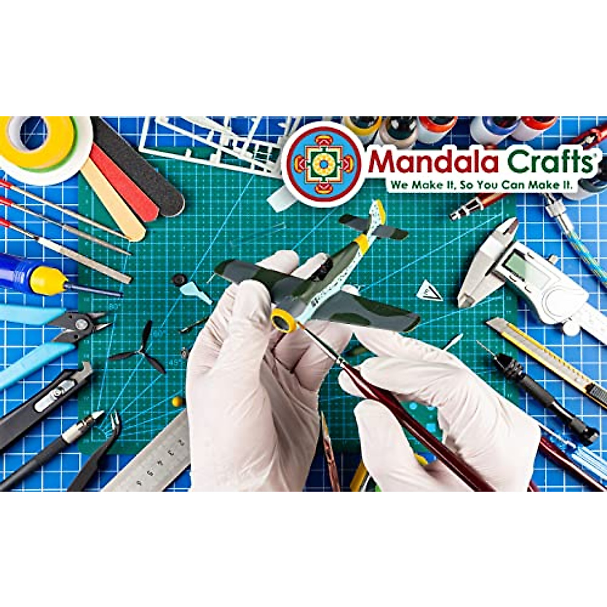 Mandala Crafts Model Tool Kit - Hobby Building Tool Hardware Basic Set with Hobby Clippers Model Tweezers for Plastic Model Car Dollhouse