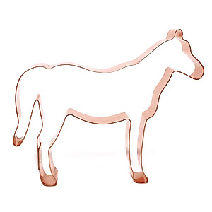 Horse Copper Farm Animal Cookie Cutter 5.5 X 4.25 inches - Handcrafted Copper Cookie Cutter by The Fussy Pup
