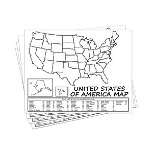 United States Map - USA Poster, US Educational Map - with 2 Letter State Abbreviation - for Ages Kids to Adults - Home School Office | Printed on 110Lb Card Stock - 8.5 x 11" Inches - Bulk Pack of 10