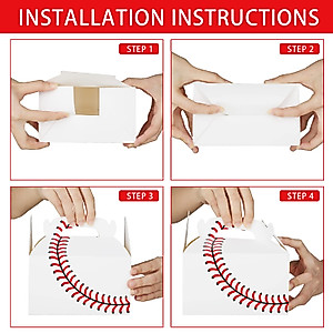 Baseball Party Favor Treat Boxes 24 PCS Baseball Sports Theme Party Gift Box Candy Snack Goodie Bags Cardboard Boxes for Kids Adults Baby Shower Birthday Party Decoration Baseball Party Supplies