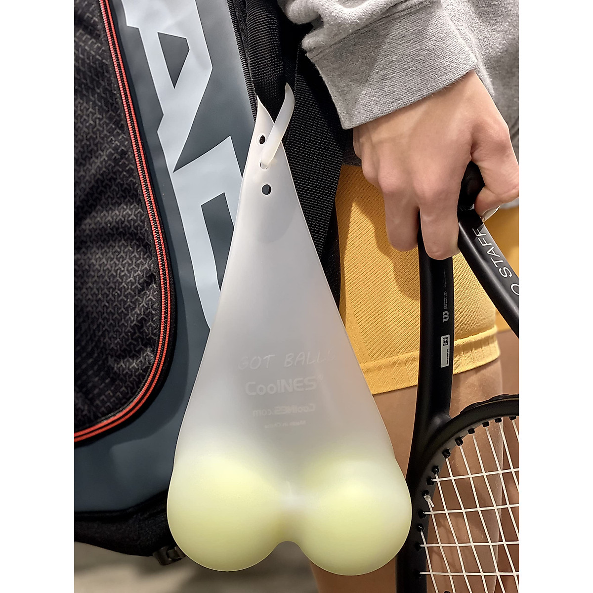 CoolNES Silicone Funny Ball Holder Pouch Sack - Golf - Pickleball - Tennis - Baseball - Gag Gift Innovative Souvenirs Club Storage (Pickleball/Tennis)