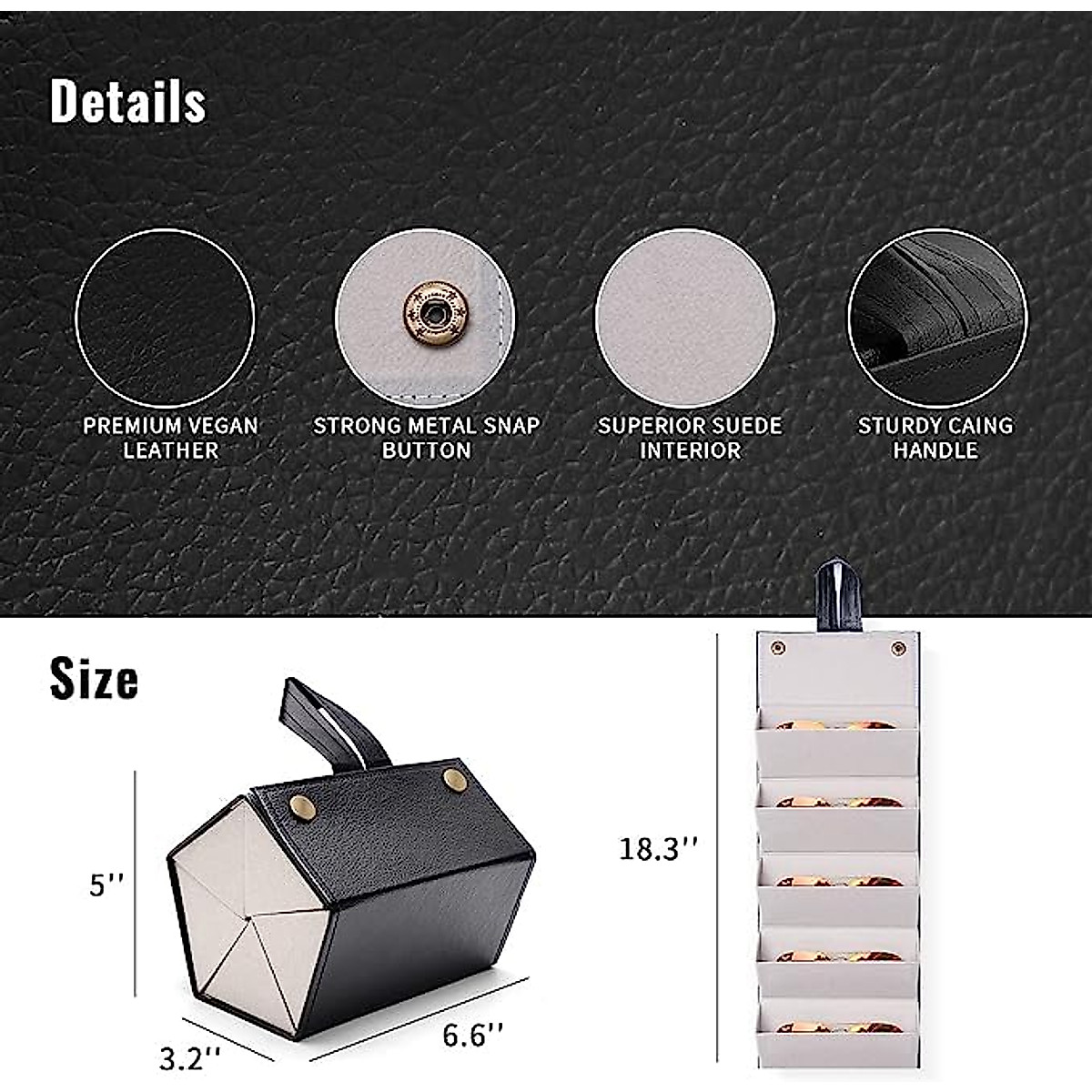Travel Sunglasses Organizer, Premium Sunglass Travel Case for Multiple Pairs, Sunglasses Travel Case with 5 Slots，Portable Multiple Sunglasses Travel Case, Sunglass Organizer Travel for Women, Men