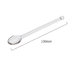 2 Pcs Transparent Glass Spoon Stirring Spoons for Tea Coffee Cocktail Milk Home Party Bar Use