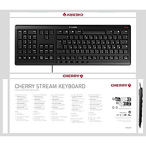 Cherry Stream Keyboard - Wired USB Keyboard - SX Scissors Mechanism - GS Approval - QWERTY – White