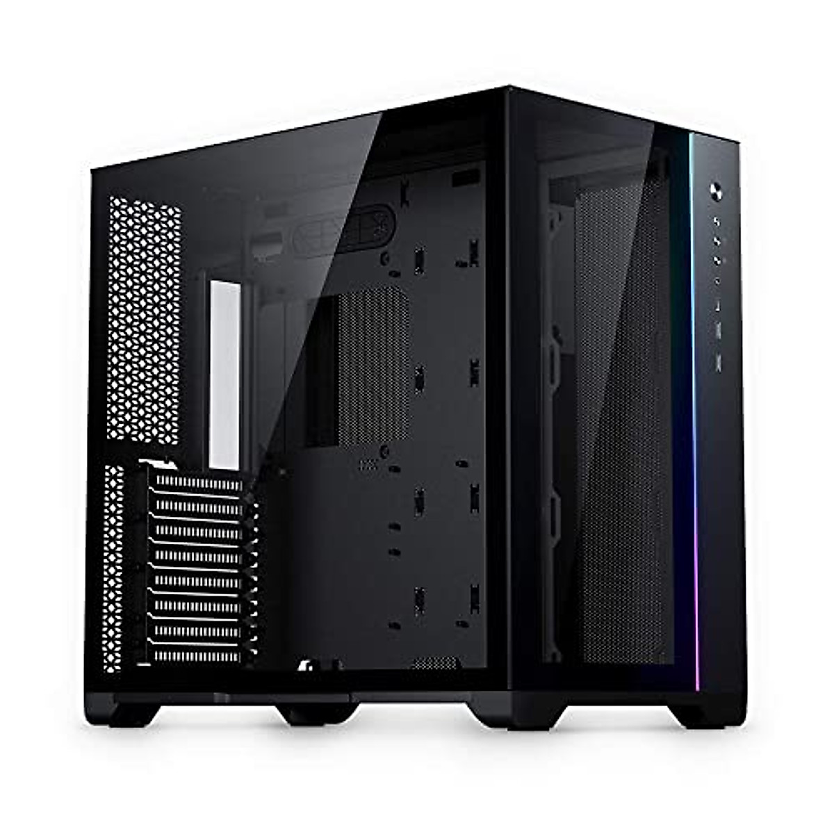 MagniumGear (MG-NE620Q_DBK02) NEO Qube 2, Dual Chamber ATX Mid-Tower, Digital-RGB Lighting, Front I/O USB Type C, Tempered Glass Panels, Black
