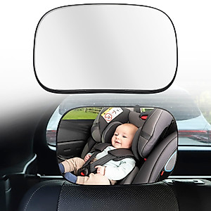 LivTee Baby Car Mirror, Car Seat Mirror for Baby Rear Facing with Adjustable Wide Angle Clear View for Facing Infant, 100% Shatterproof, Crash Tested and Certified - Car Interior Accessories