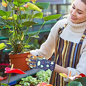 Leather Gardening Working Gloves for Women, Abrasion Garden Gloves Scratch Resistant Breathable for Weeding, Digging, Planting, Raking & Mowing (Medium)