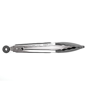 Gourmet By Starfrit 080307-006-0000 Silicone Tongs Utensils, NORMAL, Gray