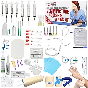 Venipuncture Practice Kit & Online Training for Nurses & Phlebotomists. Practice & Build Confidence in Your IV & Phlebotomy Skills Before Working on Real People (Original Venipuncture Kit)
