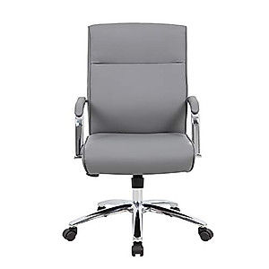 Boss Office Products Chairs Executive Seating, Grey & Be Well Medical Spa Professional Adjustable Drafting Stool with Back, Grey