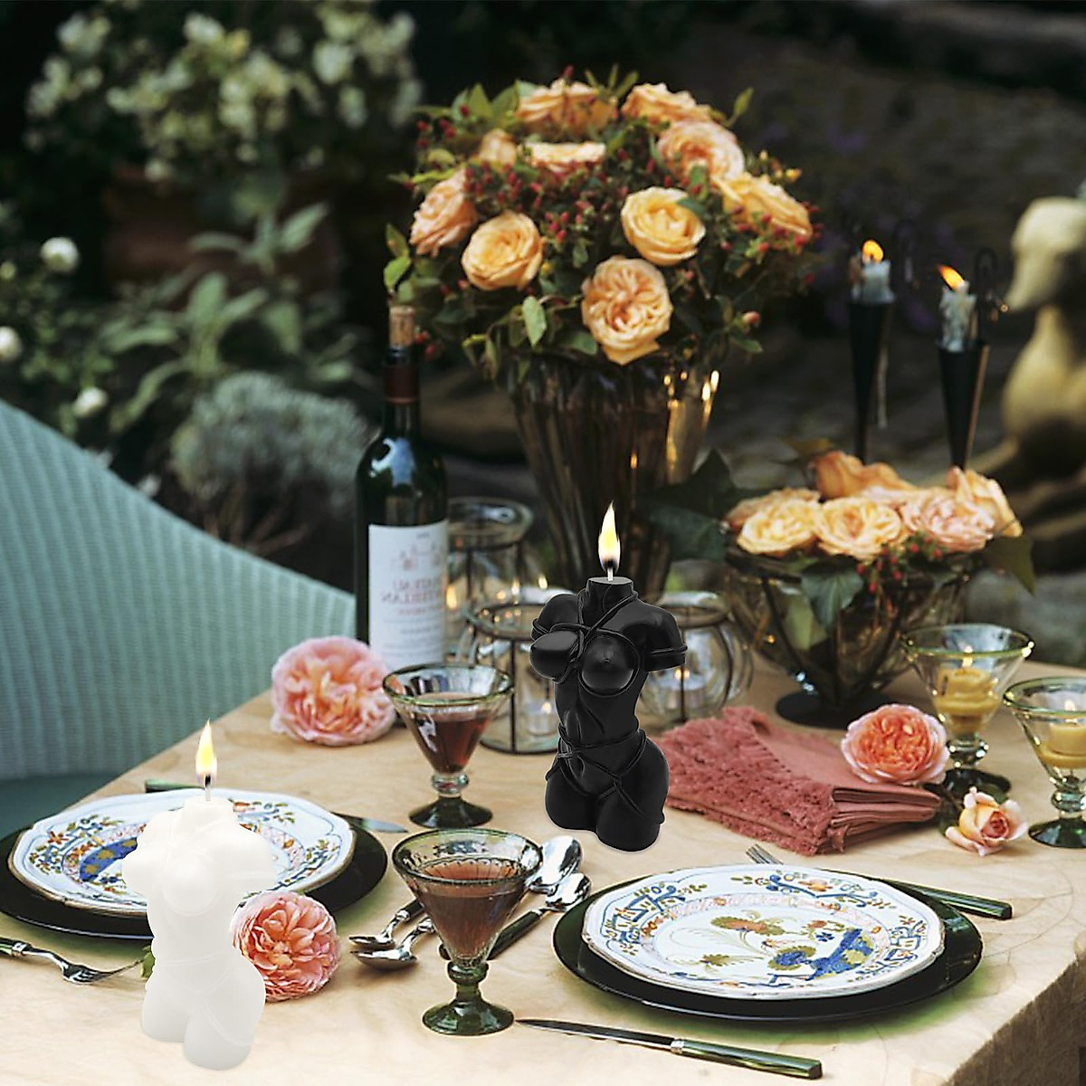 2 PCS Body Shaped Candle, Female Body Candle Woman S&M Torso Sexy Candles for Living Room Bedroom Bathroom Home Table Aesthetic Decoration Christmas, Soy Wax Scented Candle Scented