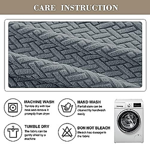 Jin Le Stretch Couch Cushion Covers Sofa Seat Couch Covers for 3 Cushion Couch Sofa Pet Friendly Jacquard Soft Fabric with Elastic Bottom and Ties (3 PC, Dark Gray)