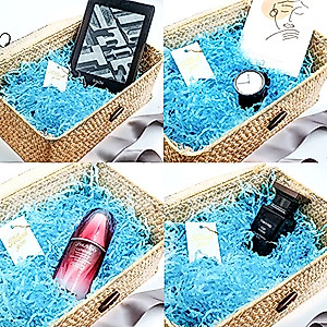 AIRGAME Crinkle Cut Paper Shred Filler (1/2 LB) for Gift Wrapping & Basket Filling - Light Blue.