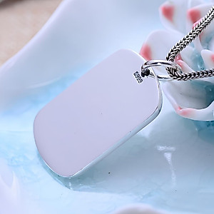 Blank Solid 999 Sterling Silver Dog Tag Pendant for Men Women