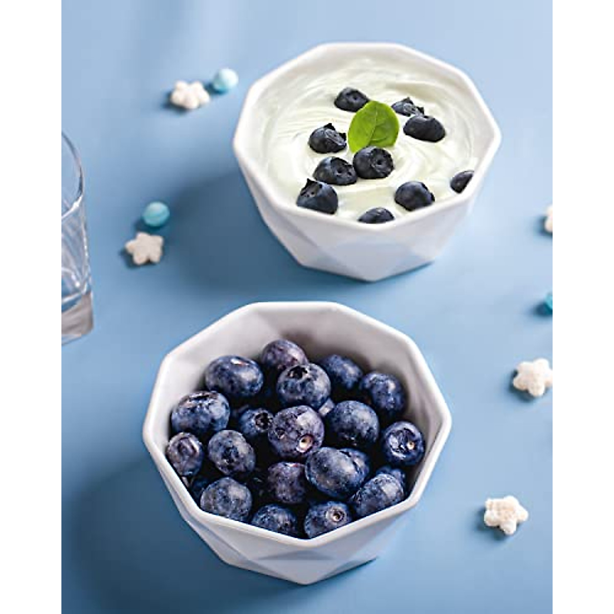 Delling Ramekins 4 oz Set, Creme Brulee Ramekins Oven Safe, Geometric Souffle Dishes Ramekins, Porcelain Ramekin for Baking Souffle Ramekins Bowls, Small Souffle Dishes Bowls Set of 6, White