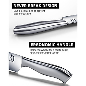 KnifeSaga Kitchen Knife Block Set, Enduring Sharpness Premium Knife Set with Block, 14 Pcs Japanese High Carbon Stainless Steel Knives Set for Kitchen, Chef Knife Set with Block and Built in Sharpener