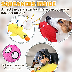 Jenaai 3 Pack Dog Squeaky Toys Bulk Large Plush Stuffed Dog Toys Durable Chew Toys Set for Teething Pets Interactive Playing Toys Octopus Lobster Duck Pet Toys for Small Medium Dog Puppy