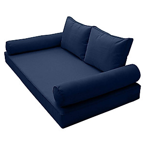 Prolinemax Style1 Twin-XL Size 5PC Pipe Trim Outdoor Daybed Mattress Cushion Bolster Pillow Complete Set AD101