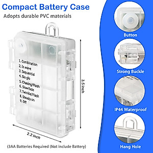 Tuanse 10 Pack Fairy String Light with Timer Function 16.4 ft 50 LED Twinkle Copper Wire Light Battery Operated for Christmas Bedroom Garden Party Decor(Cool White)