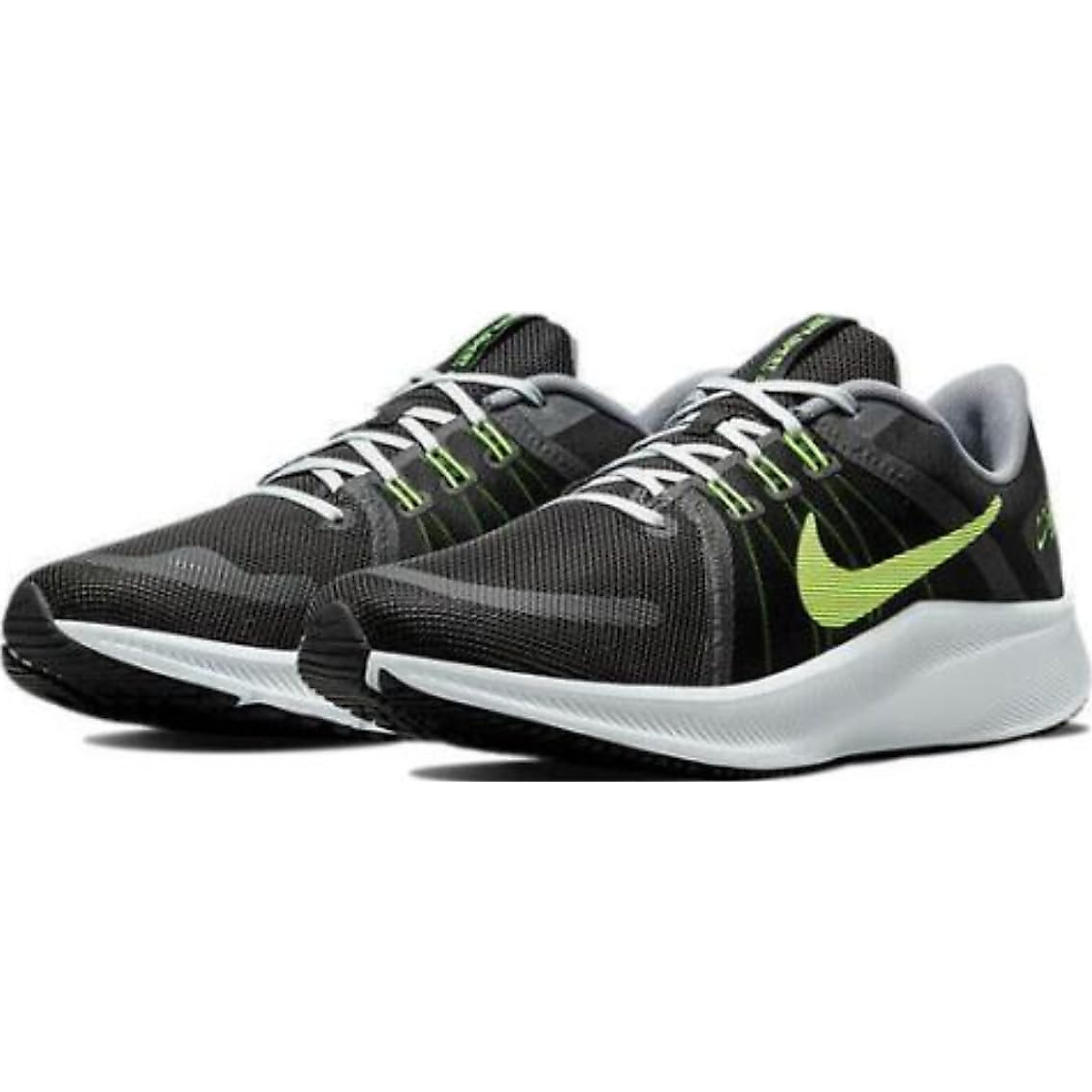 Nike Men's Quest 4 Platform Running Shoes, Black/Volt-Dk Smoke Grey, 11 M US