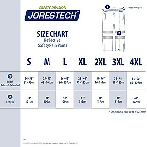 JORESTECH Safety Rain Pants Reflective High Visibility Yellow/Lime ANSI Class E 150D Heavy Duty PANTS-03 (4XL)