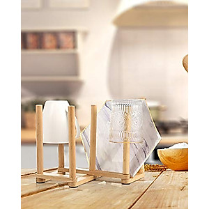 Woiworco Wooden Bottle Drying Rack, Nature Bamboo Retractable Cup Drying Rack and Mug Tree, Dish Drying Rack and Cup Drying Stander Holder for Cup, Cutting Board, Bowl, Plastic Bag Dryer Rack