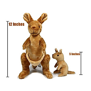 Ice King Bear Kangaroo Stuffed Animal with Removable Joey Plush Toy,12 Inches