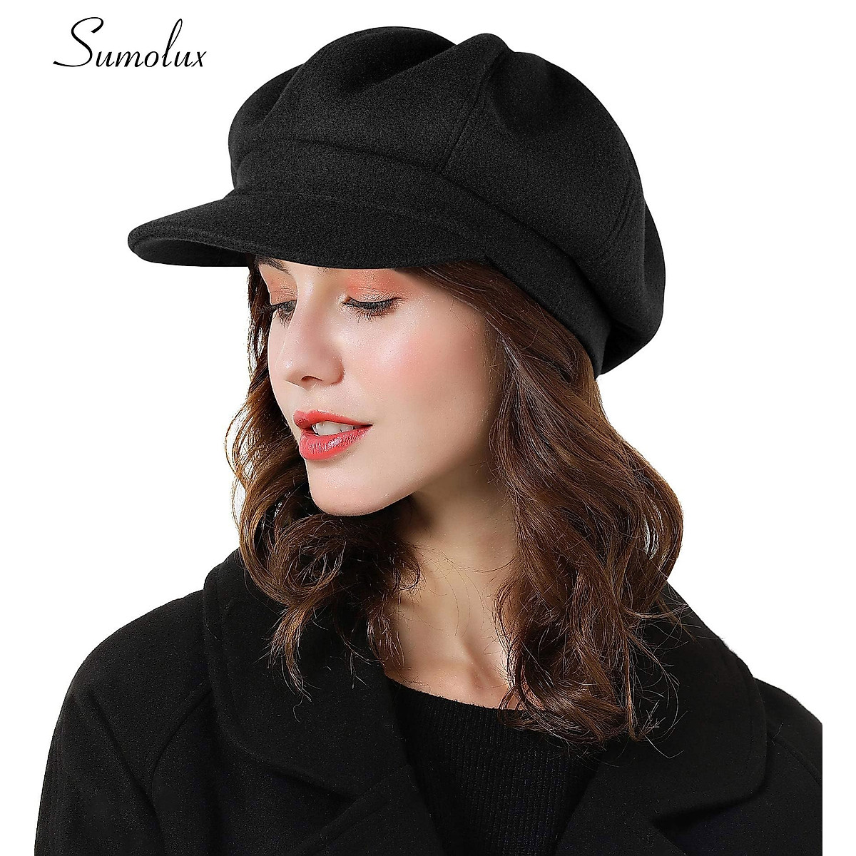 Sumolux Women Beret Cap Newsboy Hat French Wool Classic Autumn Spring Winter Hats