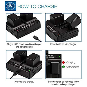 BM Premium BP-727 Battery and Charger for Canon Vixia HFR80, HFR82, HFR800, HFR30, HFR32, HFR300, HFR40, HFR42, HFR400, HFR50, HFR52, HFR500, HFR60, HFR62, HFR600, HFR70, HFR72, HFR700, HFM52, HFM500