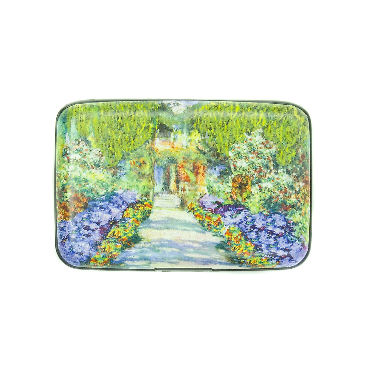 Garden at Giverny by Claude Monet - Armored Credit Card RFID Blocking Wallet and Cash Holder