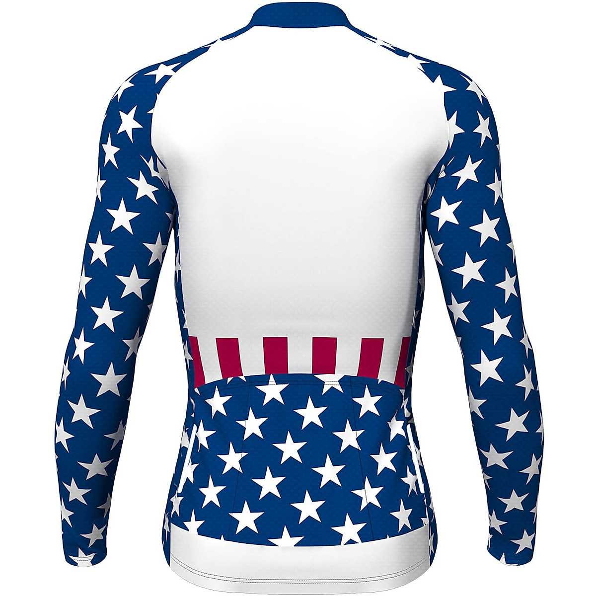 Lo.gas USA Cycling Jersey Men Long Sleeve Bike Biking Shirts American Flag Road Bicycle Clothing Full Zip with Pockets