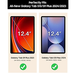 TiMOVO Case for Samsung Galaxy Tab S10+ Plus 2024/S9 Plus 2023, Soft TPU Back Protective Cover with S Pen Holder for Galaxy Tab S10+/S9+ 12.4 inch Tablet, Support Auto Wake/Sleep, Black