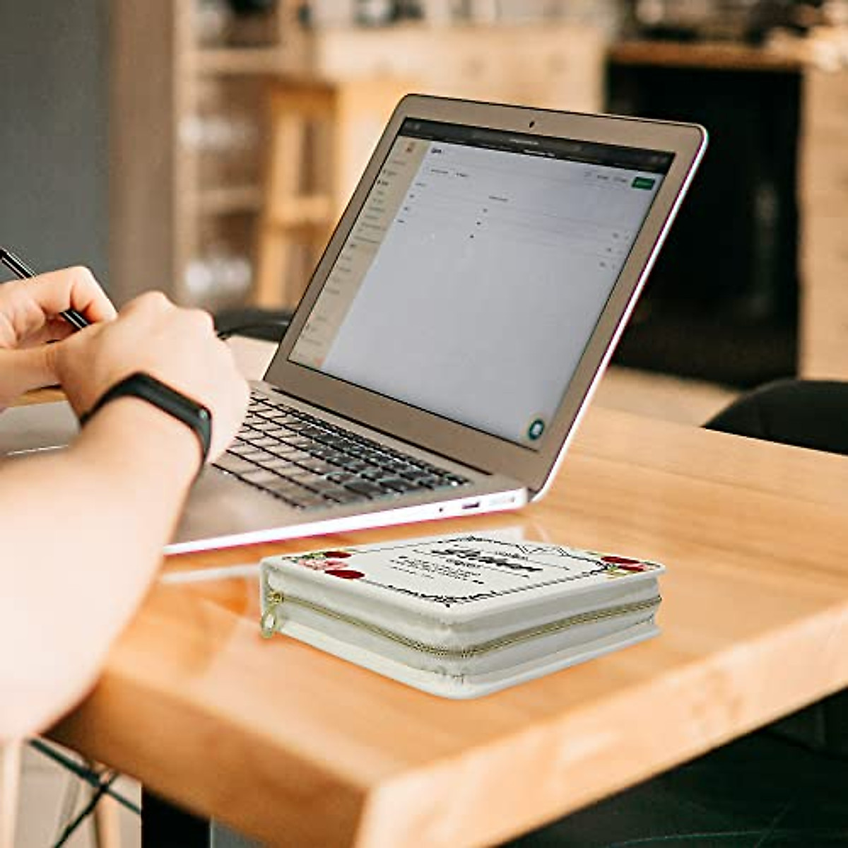 10x7 Inch Personalized Bible Cover – Create Your Own Design, Custom Bible Cover and Carrying Case with Handle – Leatherette Book Covers and Bible Case for Women - White (Design 3)