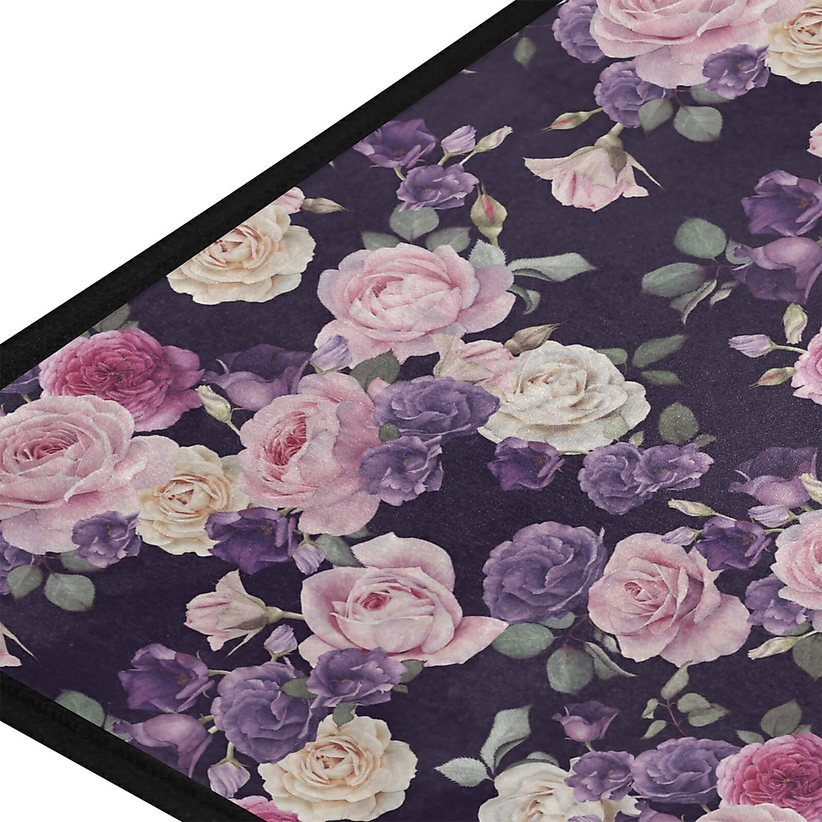 ElliTarr Kitchen Rugs and Mats Non Skid Washable Absorbent Floor Mats Cushioned in Front of Sink for Home Farmhouse Kitchen Bathroom Kitchen Runner Rug 39 x20Inch Purple Floral