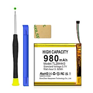 KOOAQQ TL284443 Battery, 980mAh Ultra High Capacity Li-Polymer Battery Replacement Compatible with Nest Learning Thermostat 2nd 3rd Generation, T3007ES, T3008US, T4000ES, A0013 with Repair Tools
