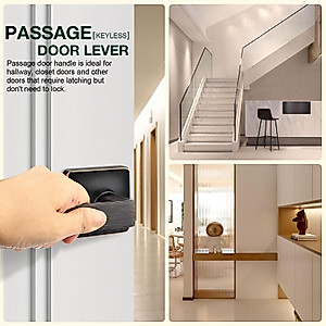 GOBEKOR 5 Pack Interior Door Handles Oil Rubbed Bronze Passage Door Lever Handles Closet Door Handles with Lock Bronze Door Handles