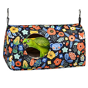 LyssKMK Parrot Nest House Bird Winter Warm Bed Bird Snuggle Hanging Hut Bird Parrot Hammock Bird Sleeping Hideaway Cave for Cockatiels Parakeet Budgies African Grey Parrot Budgies Lovebird L