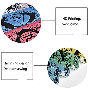 Uspring Colorful Tapestry Mandala Tapestry Trippy Tapestry Wall Hanging with Tassel Striped for Room (Black, 12.8 x 51.2 inches)